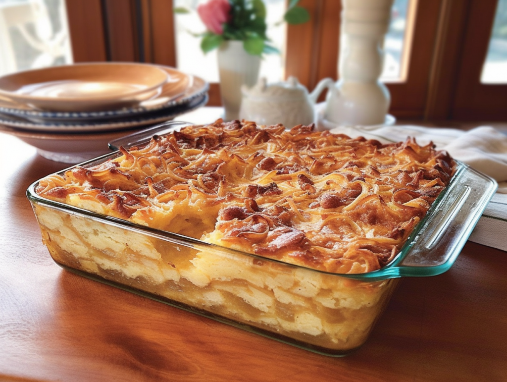 Creamy Noodle Kugel recipe- Sweet and Savory Delight - Desserts